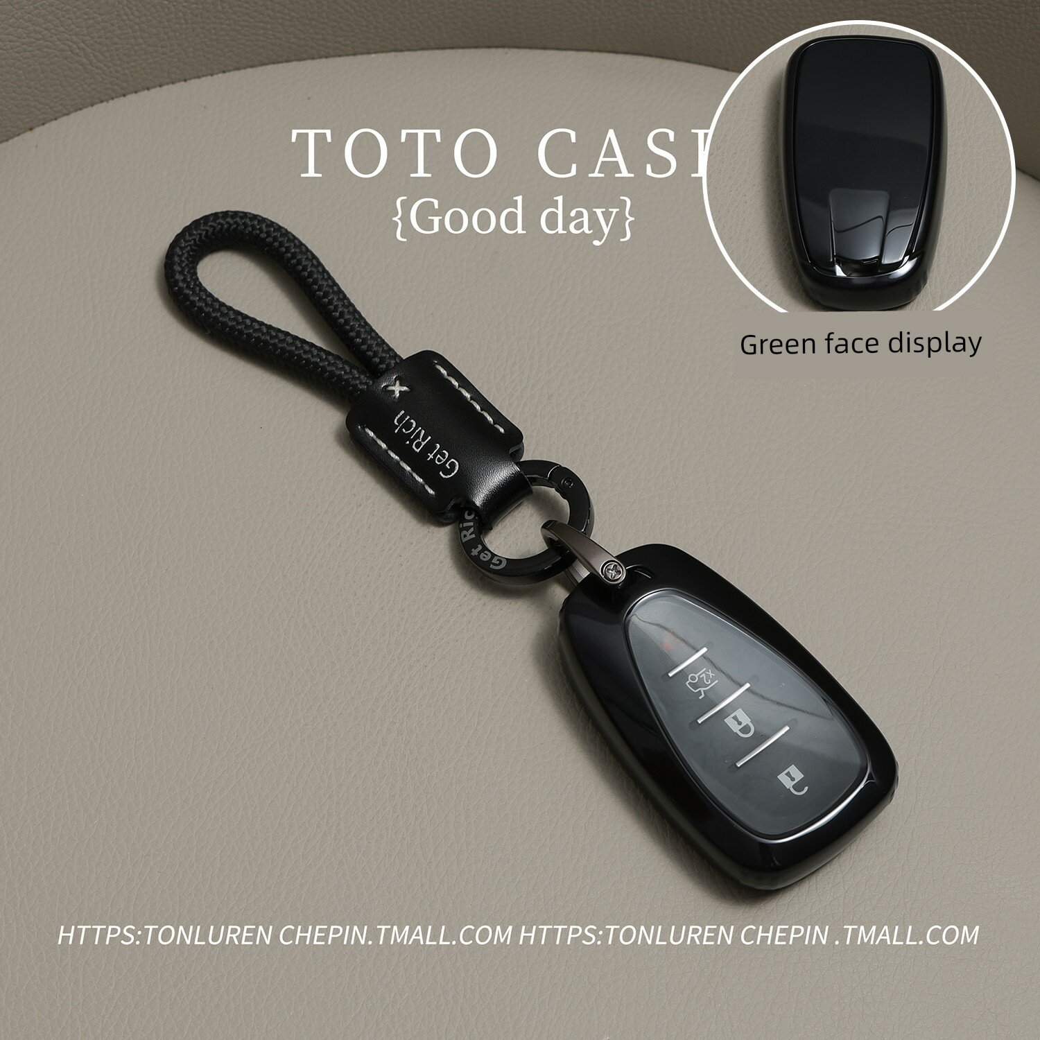 Прозрачный черный кожаный брелок для Chevrolet - премиум-ощущение