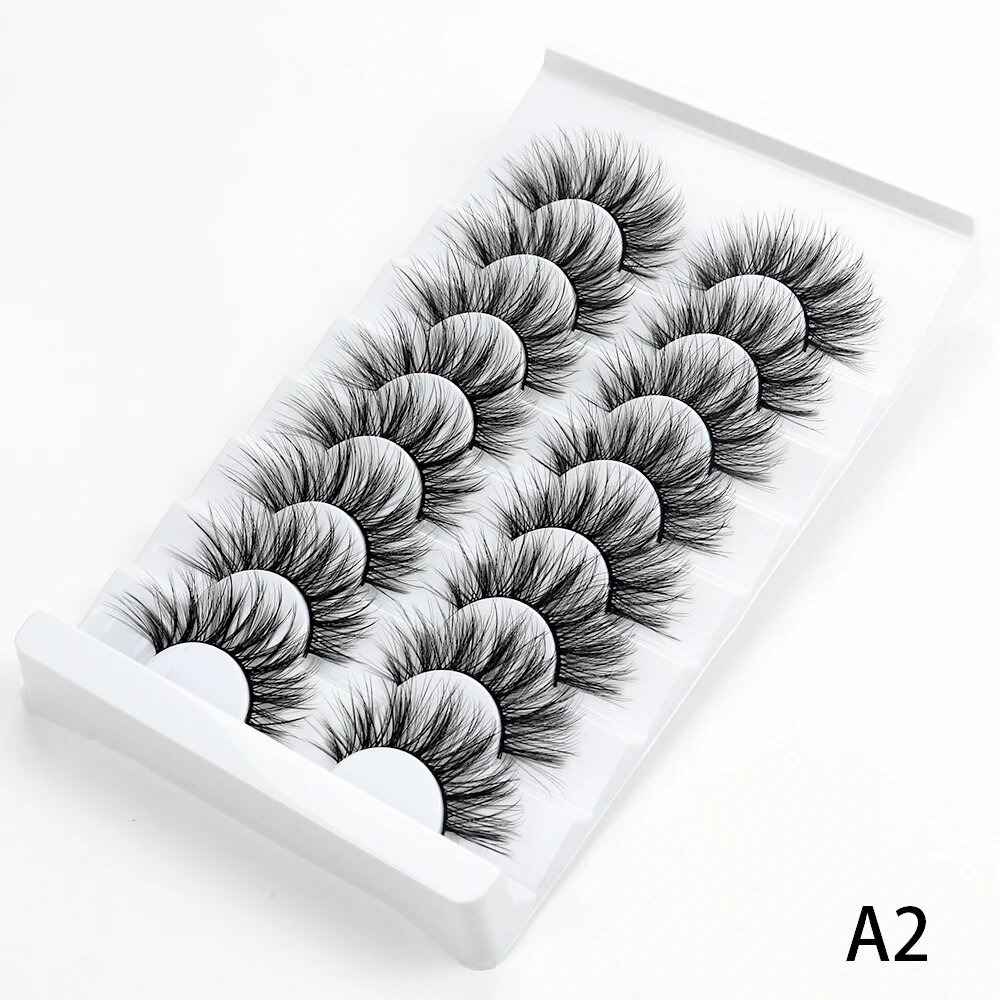 8 пар 3D норковых ресниц IEEYEEY черные, A2