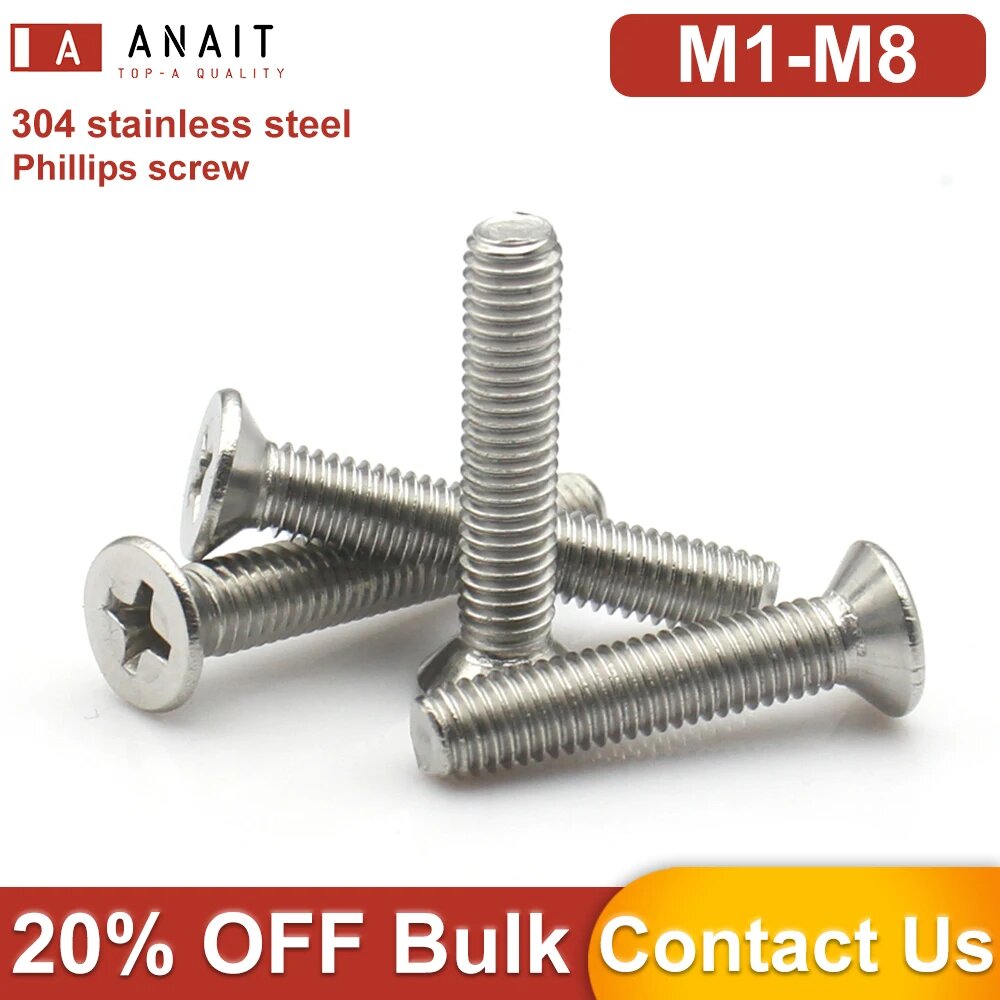 Винты М1-M6 с плоской головкой GUOHE M1.6 (100pcs), 16mm