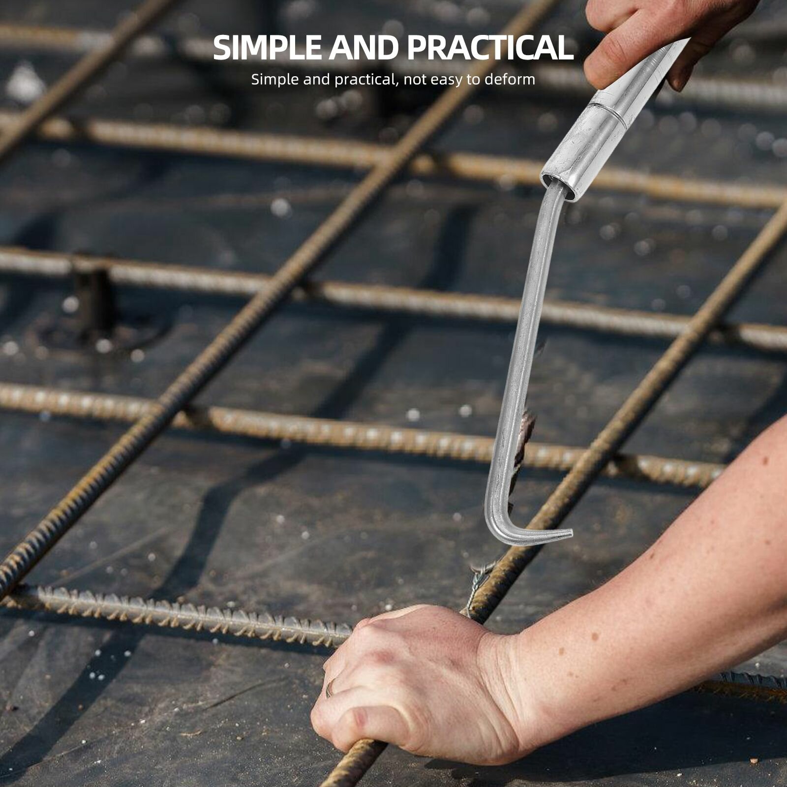 Стальной крючок для вязки арматуры серебристого цвета для строительных работ
