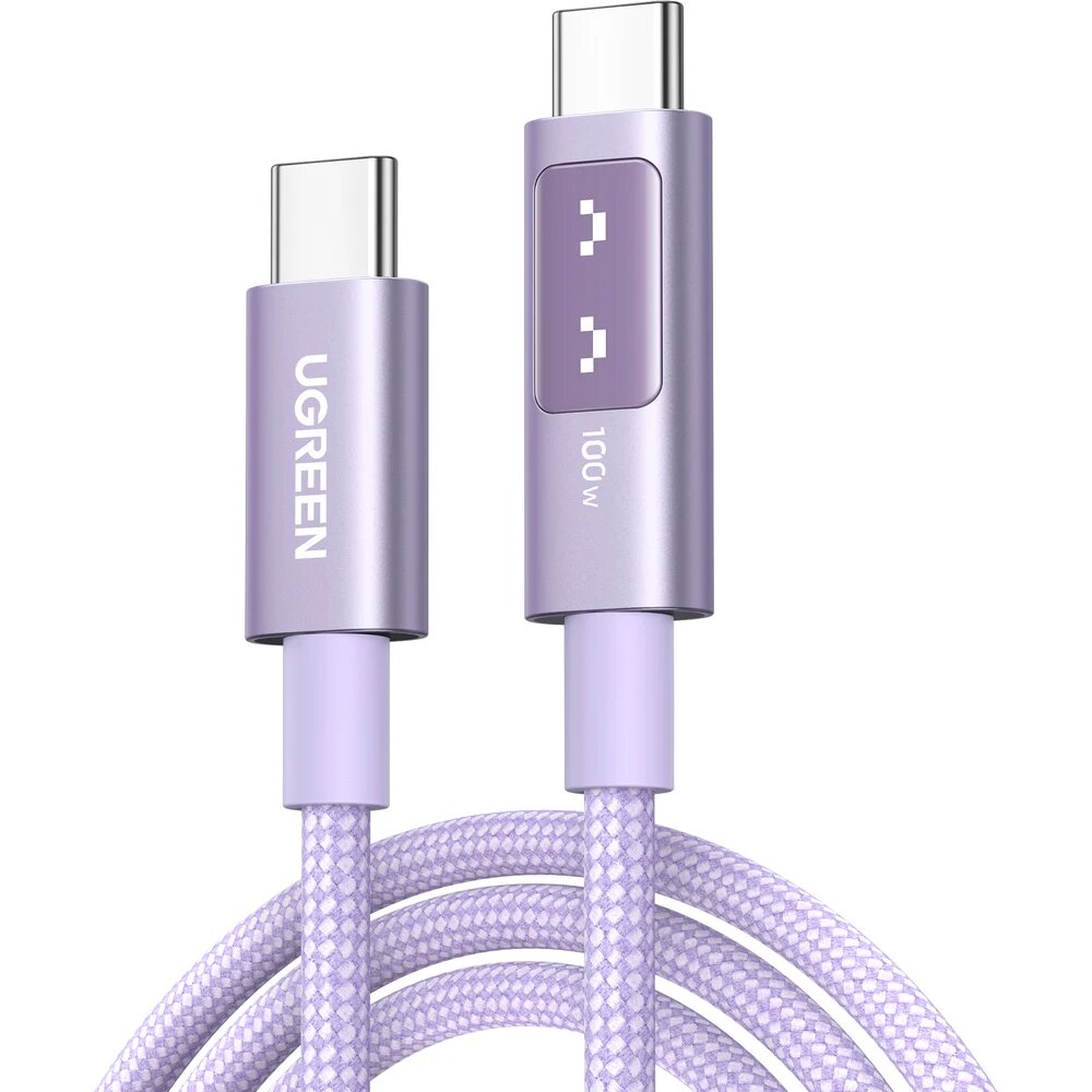 Кабель UGREEN L509 65216 UNO Type C 2.0 Male To Type C 2.0 Male 5A Data Cable. Длина: 2м. Цвет: розовый 65216_