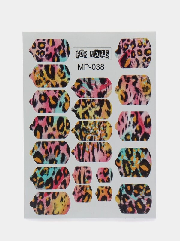 Наклейки плёнки для ногтей леопард, MP038, для маникюра и педикюра