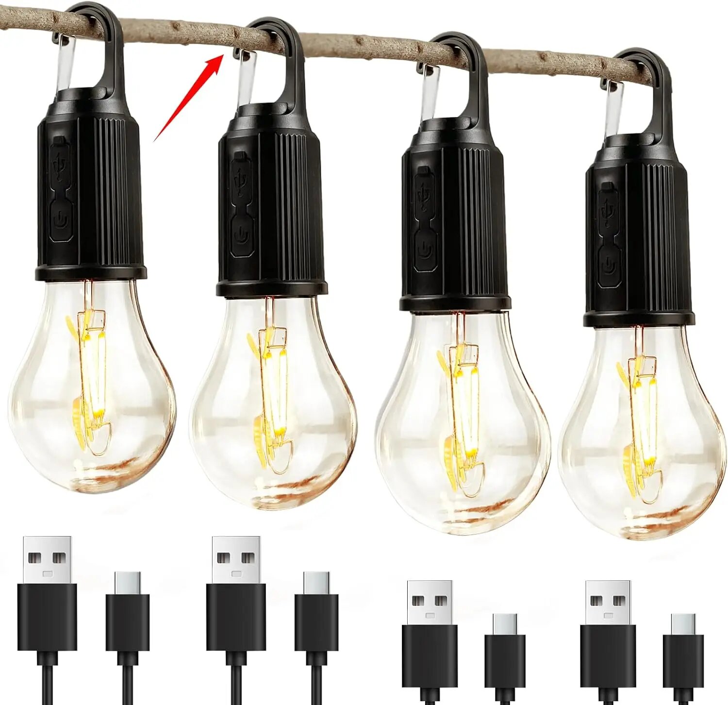 Портативные LED лампы на USB, 4 шт.