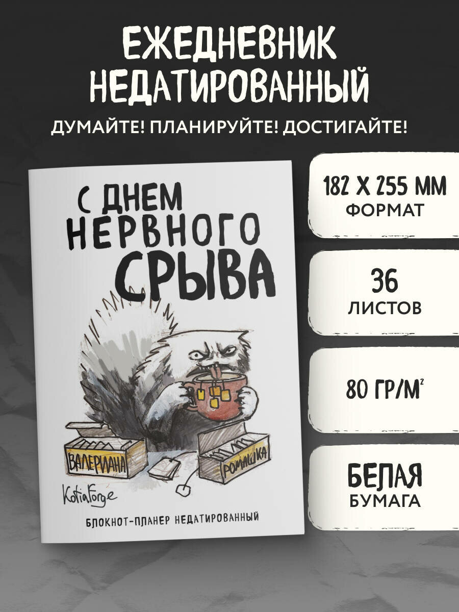 Богданова Е. В. Блокнот-планер недатированный. С днем нервного срыва (А4, 36 л, на скобе)
