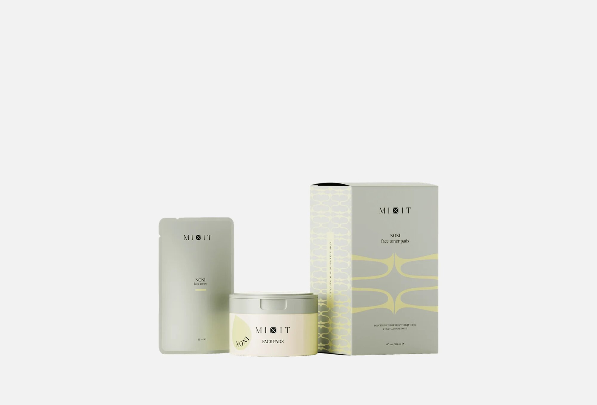 Тонер-пэды MIXIT "Noni", восстанавливающие, для лица, 60 штук