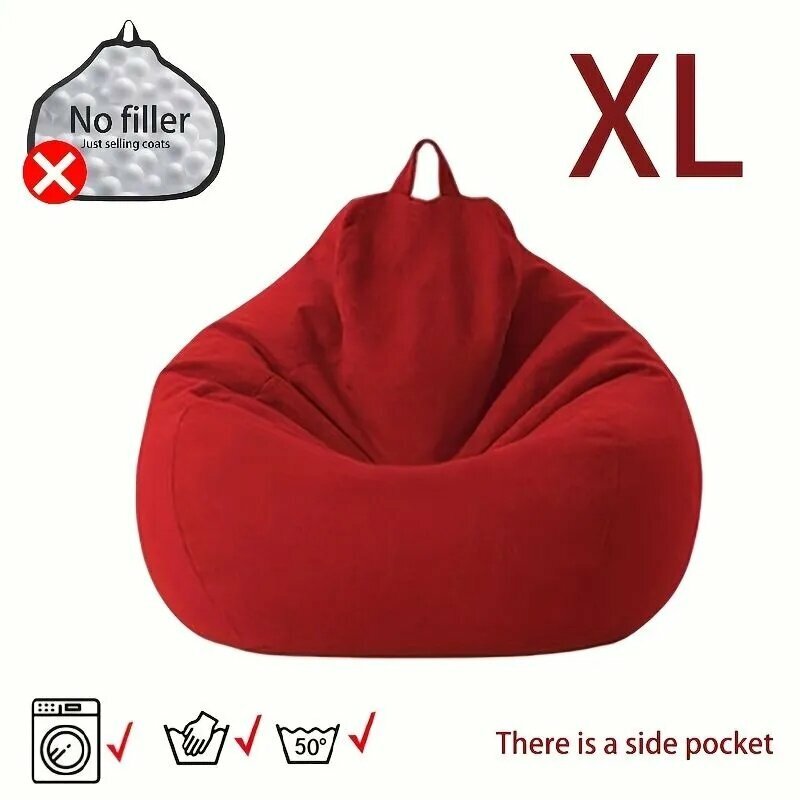 Кресло-мешок Сиденье, Лён, Размер XL, красный