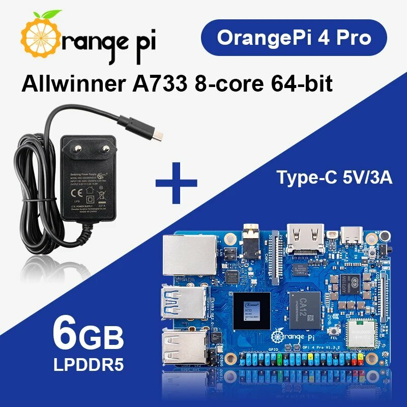 Orange Pi 4 Pro 6GB LPDDR5 с блоком питания