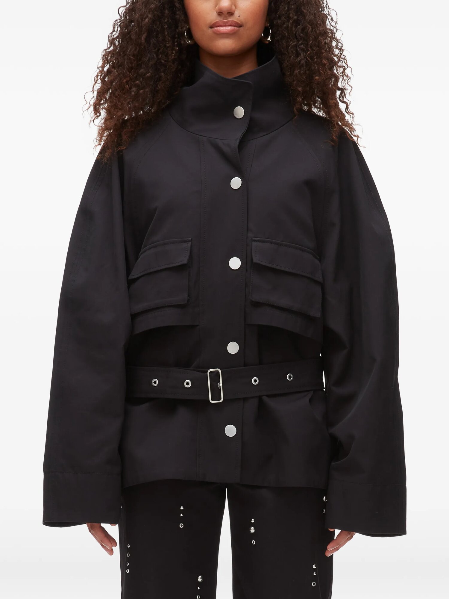 Куртка 3.1 Phillip Lim Belted pocket jacket, размер S, black/black — фото 1