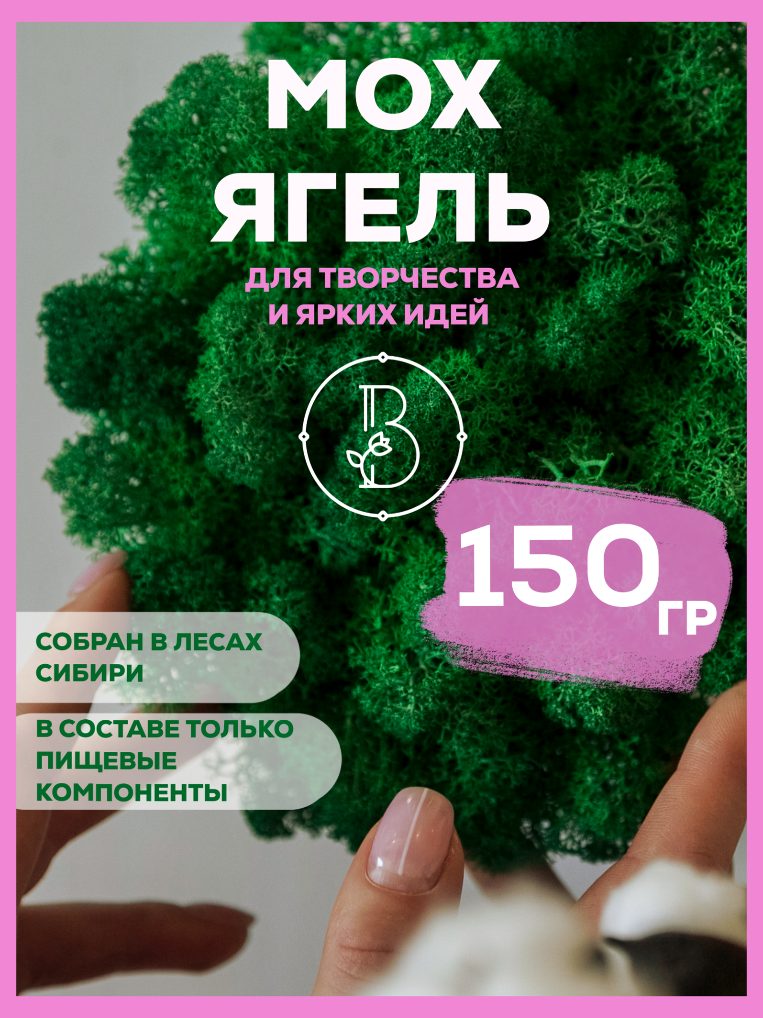 Мох «Ягель», стабилизированный, для декора, цвет зеленое яблоко