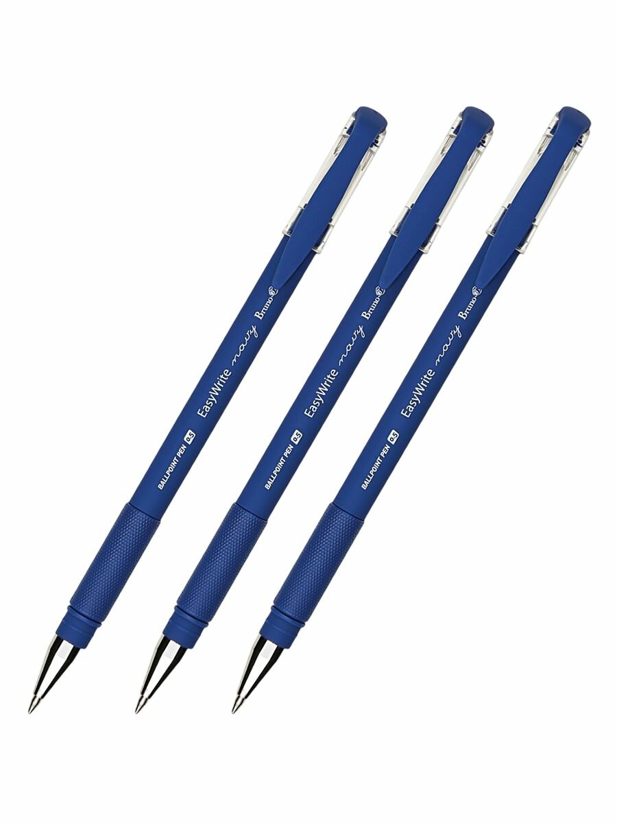 Ручка шариковая Bruno Visconti "EasyWrite. Navy", набор 3 штуки, синие чернила, 0.5мм