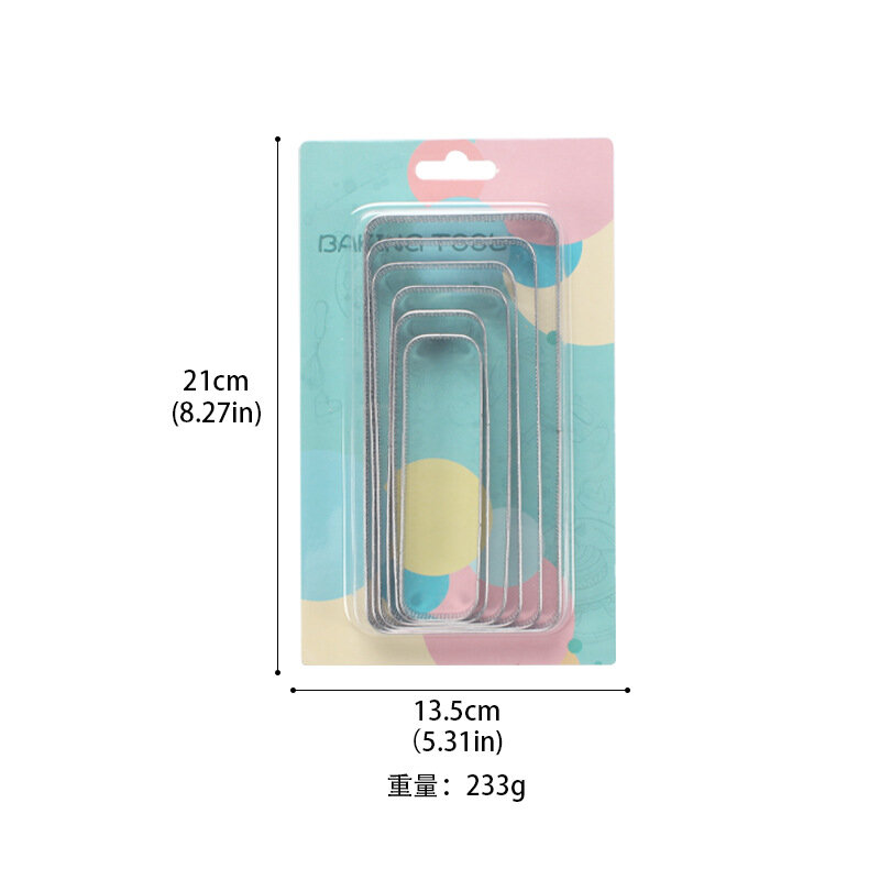 430 Нержавеющая сталь Французский перфорированный кольцо для мусса, чизкейка, рисового торта, форма для выпечки, набор из 6 карт