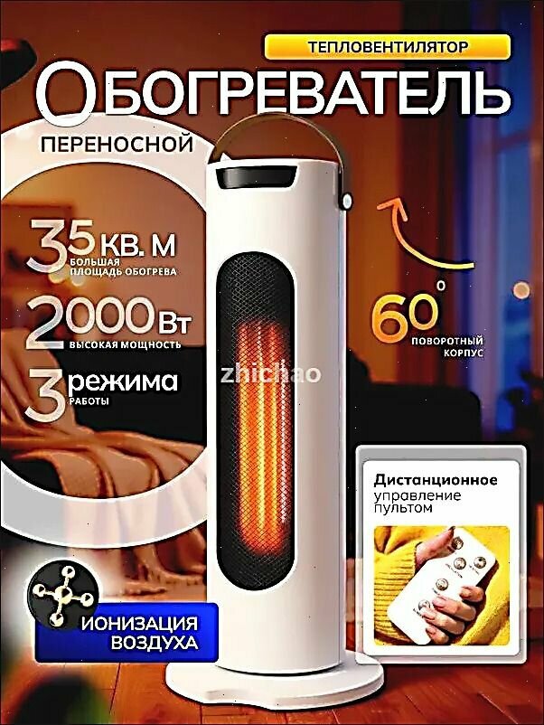 Обогреватель для дома электрический 2000 Вт; тепловентилятор