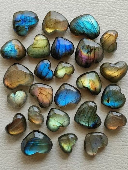 Лабрадорит в форме сердца, натуральный камень любви 20 мм-30 мм