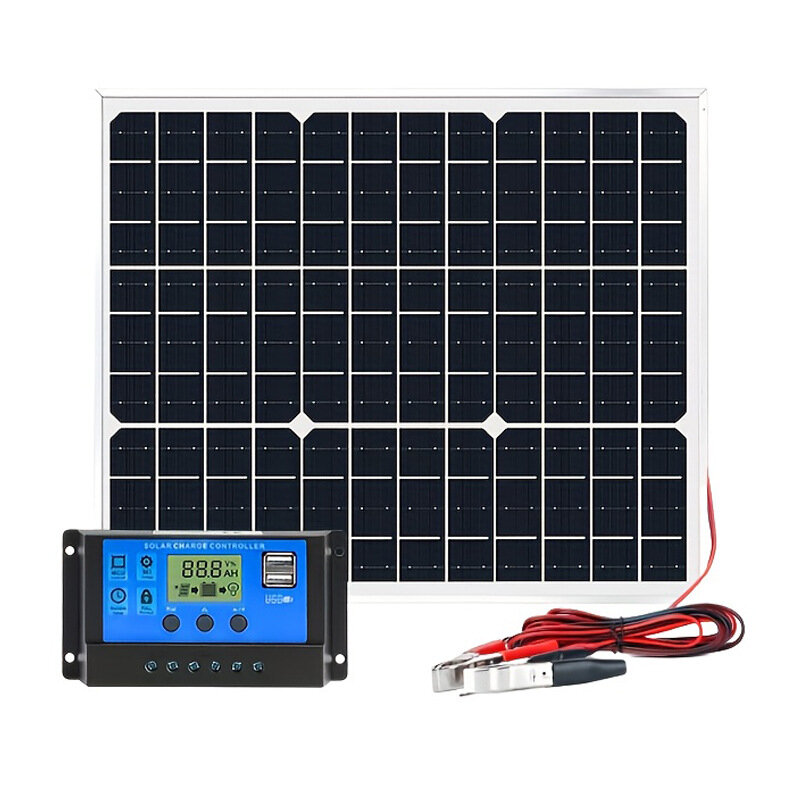Трансграничная поставка монокристаллических солнечных панелей 20W12V18V, портативных фотоэлектрических панелей, выбор продуктов Amazon temu AliExpress