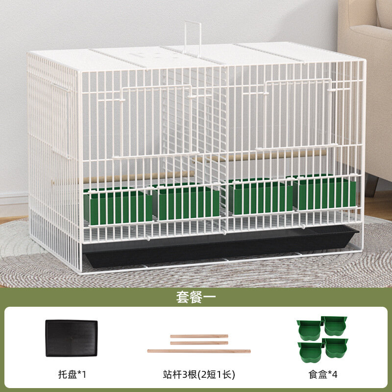 Большая клетка для птиц для домашнего использования, для попугаев, волнистых попугаев, корелл, неразлучников, с перегородкой, двойной ящик для разведения, птичье гнездо