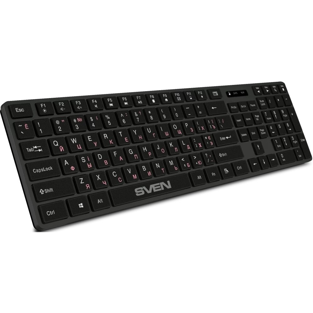 Клавиатура SVEN KB-E5300W, беспроводная, USB, с горячими клавишами, черная