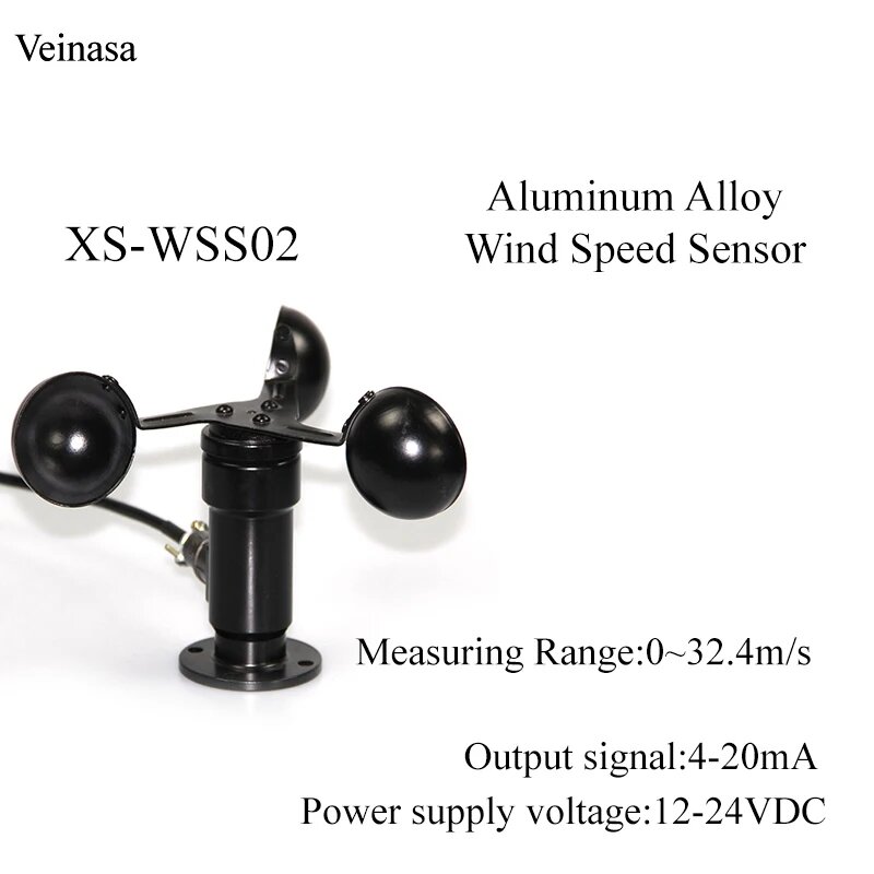 Датчик скорости ветра Veinasa XS-WSS02, 0-32.4 м/с, 4-20mA