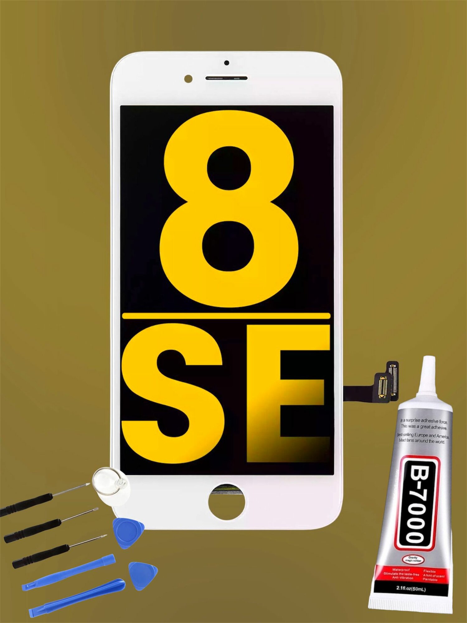 Дисплей для iPhone SE (2022) 3rd Gen белый с тачскрином + клей