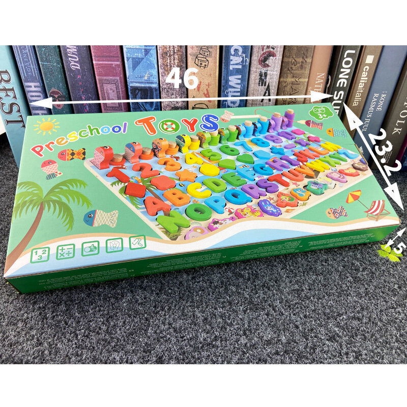 Горячие продажи детских игрушек, цифровые пазлы, строительные блоки, сборка, раннее образование, обучающие игрушки для мальчиков и девочек, доска с цифрами для рыбалки