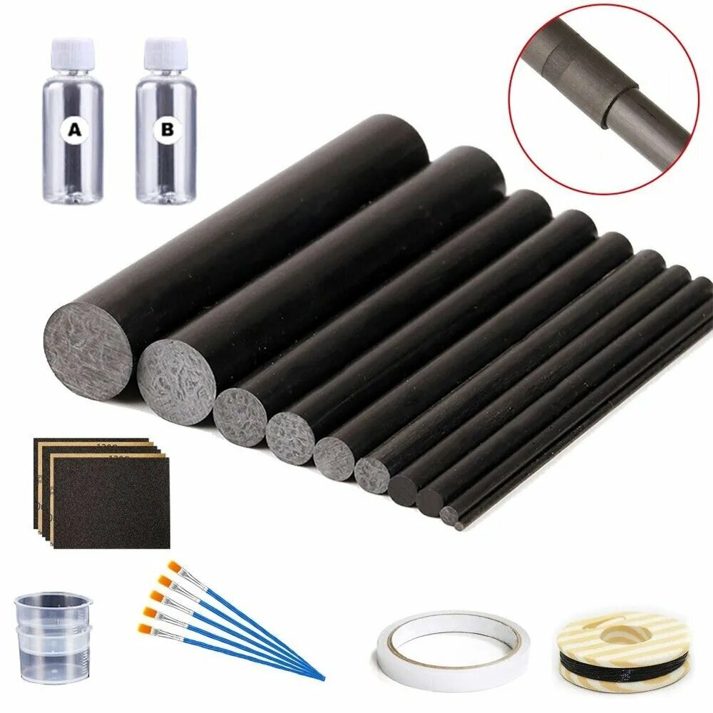 Комплект Для Ремонта удочки Карбоновая Вставка Для Удочки carbon Repair 32в1