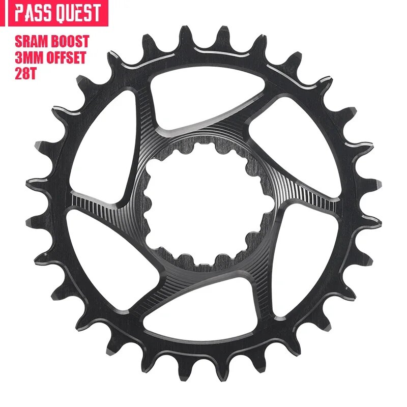 PASS QUEST Овальные звездочки для SRAM GX XX1 Eagle GXP 28T-38T 3mm-28T