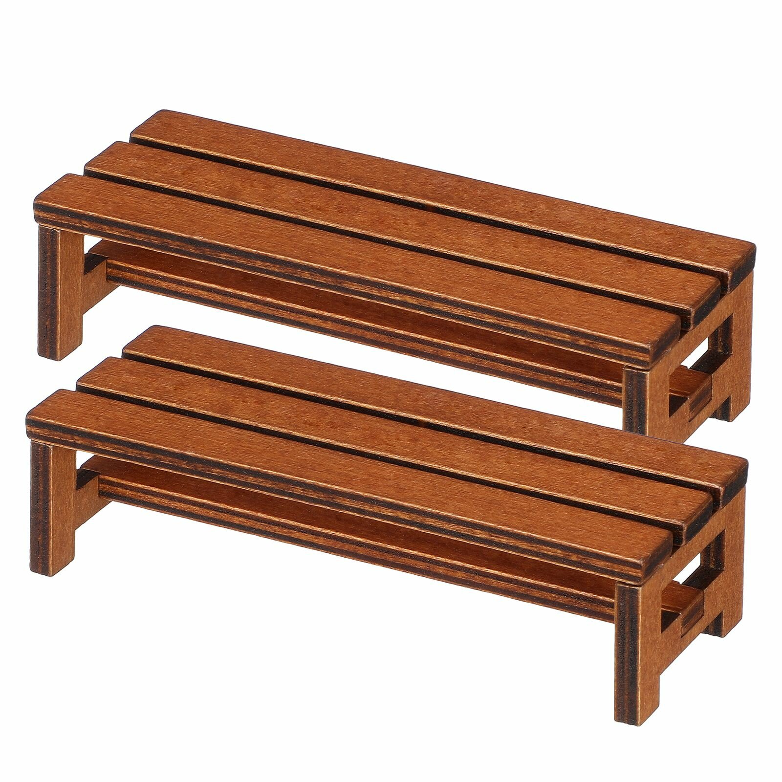 Мини Скамейки Из Дерева Для Декора, Миниатюрные Скамейки, 2 Штуки