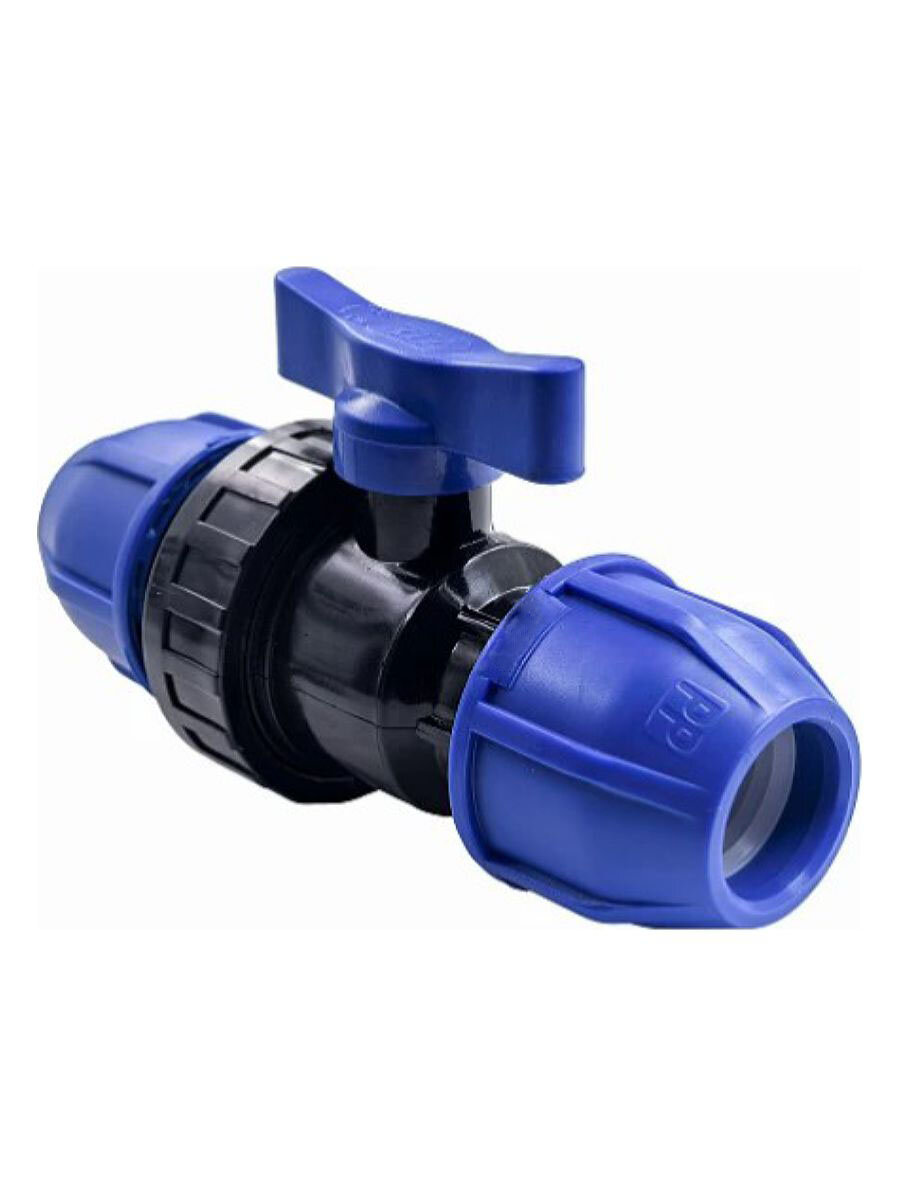 Кран шаровой компрессионный для труб ПНД, DN25, PN10 (14390 (RTP))