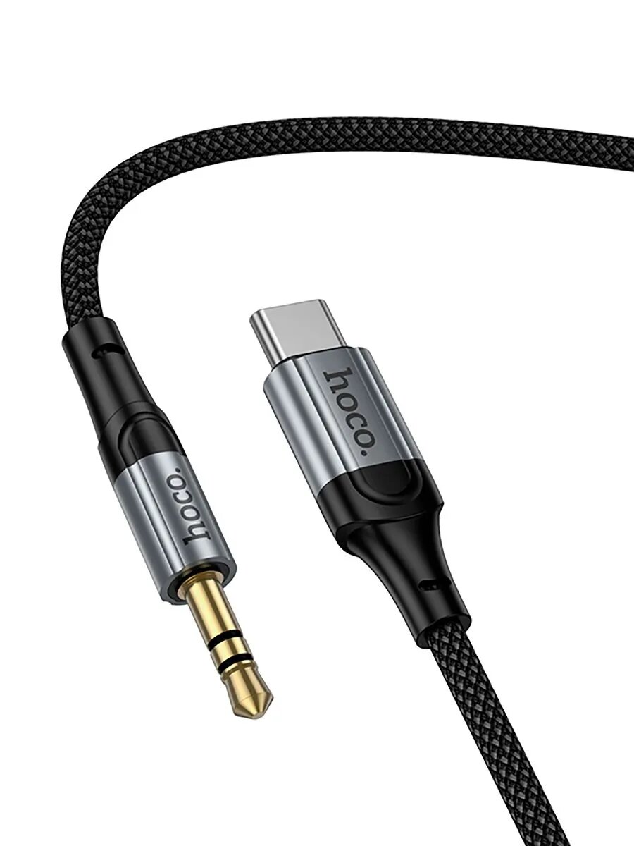 Аудио-переходник Hoco UPA33B Type-C to 3.5 Jack AUX, 1,5 метра, черный / кабель для наушников / провод аукс в машину