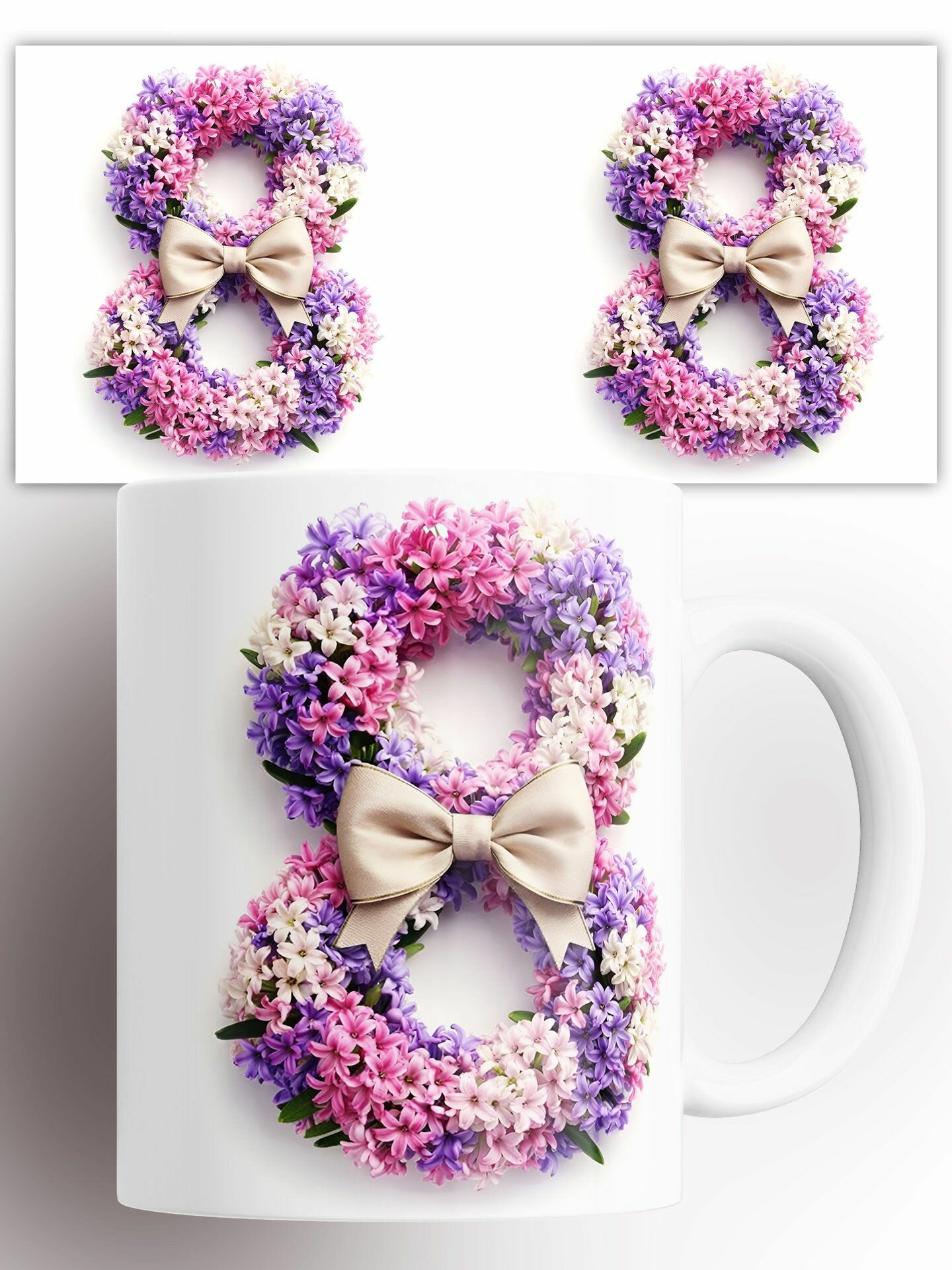 Кружка 8 Марта цветы 330 мл