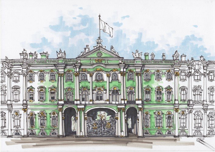 Открытка 10*15см А. Подосиновик I love Petersburg.Winter palace Арт.8084