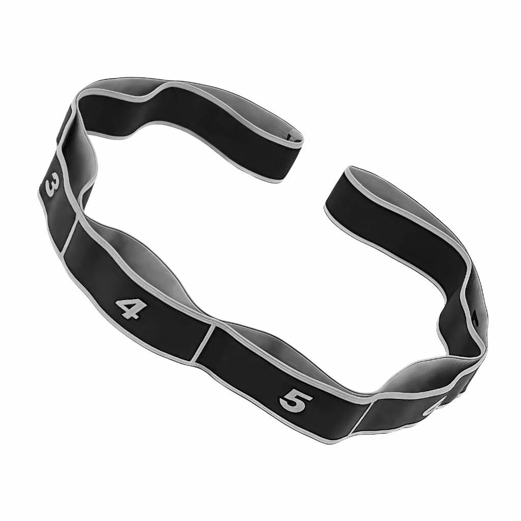 8-секционный эластичный ремень для йоги и растяжки, Серый