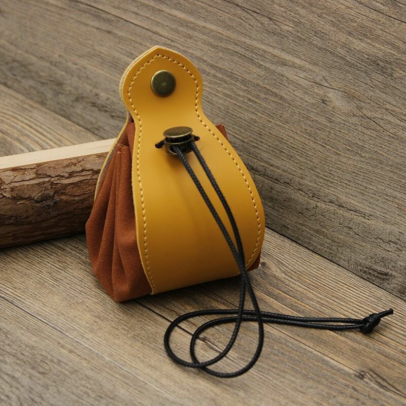 Винтажная сумка для хранения монет, мешочек для игральных костей, пушистый мешочек для хранения украшений, портативная кожаная сумка на шнурке для хранения.