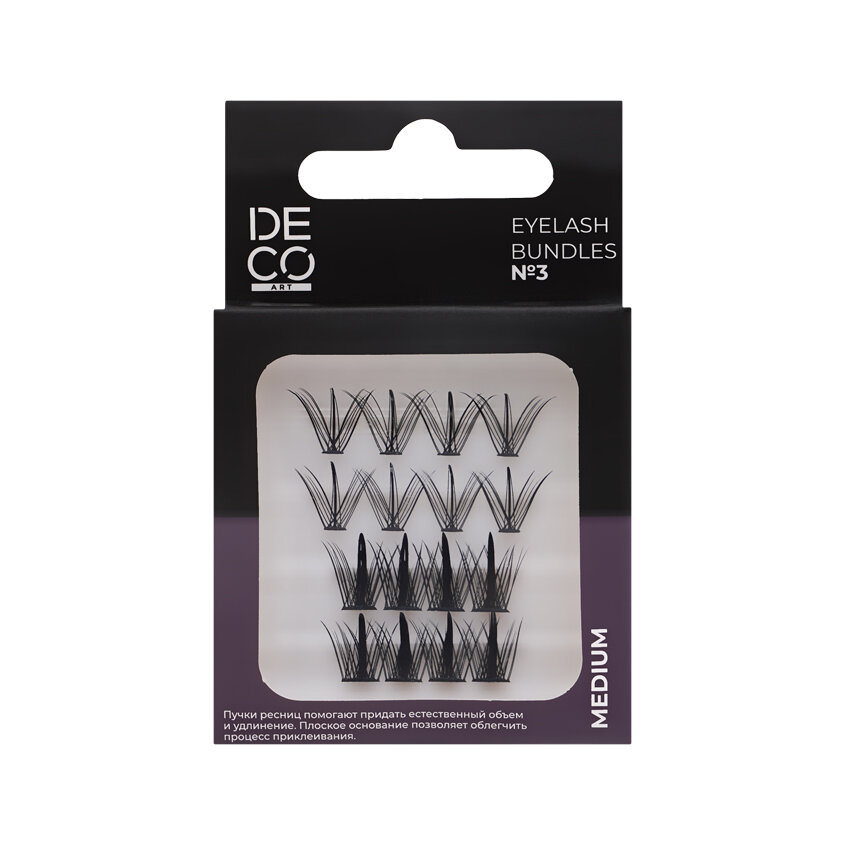 Пучки ресниц DECO. ART EYELASH BUNDLES набор №3 (микс форм, средний размер)