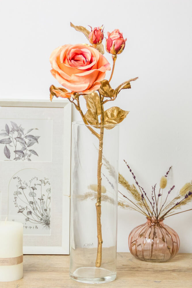 Искусственная роза рассветная пастораль, текстиль, 50 см, EDG 215845-35-2