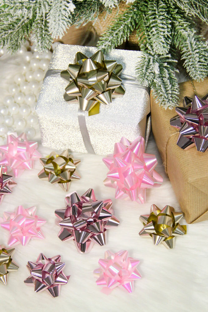 Набор бантов для подарочной упаковки розовая радуга, 5-7 см, 12 шт, Koopman International ATC001520