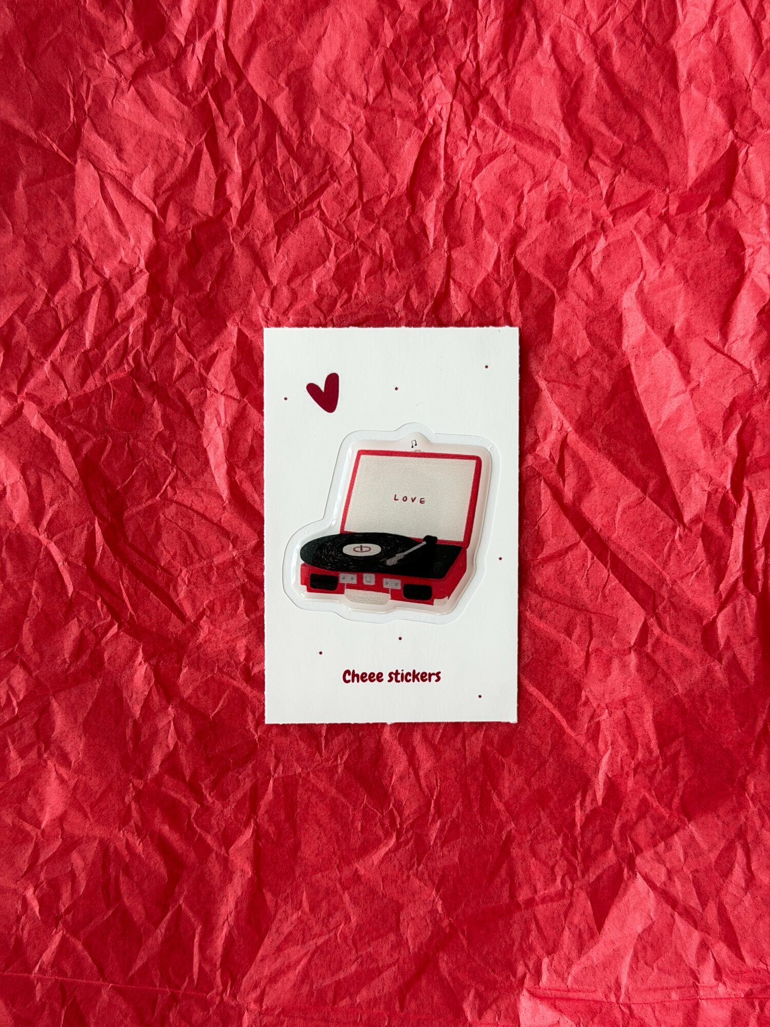 Стикер-проигрыватель Love Cheee Stickers, 3D, для телефона, 4,5x4,5см