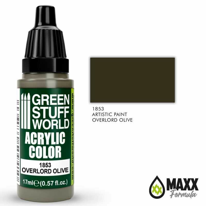 Краска акриловая 1853 цвет Overlord Olive, 17 мл, Acrylic Color, Green Stuff World