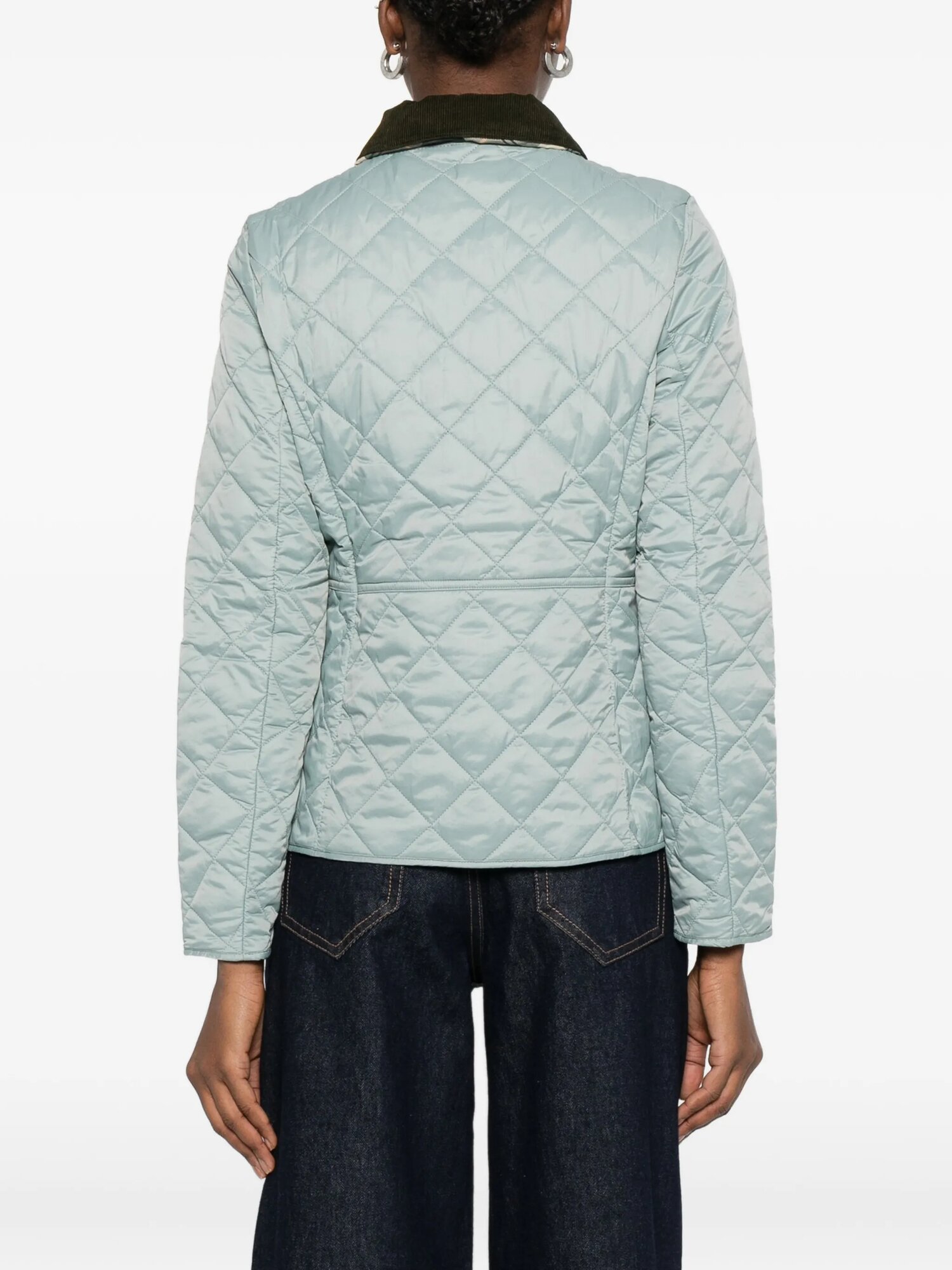 Куртка Barbour Quilted corduroy-collar jacket, размер 8, синий — фото 1