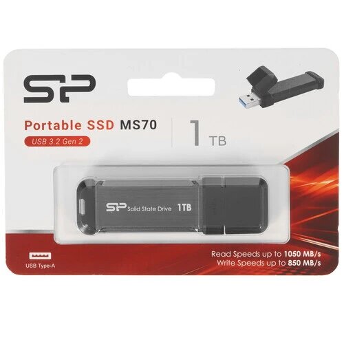 1000 ГБ Внешний SSD Silicon Power MS70 [SP001TBUF3S70V1G] [USB 3.2 Gen 2 Type-A, чтение - 1050 Мбайт