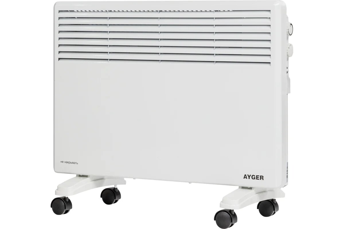 Электроконвектор AYGER "AEC-1500", белый, монолит, 2 режима, настенный, напольный