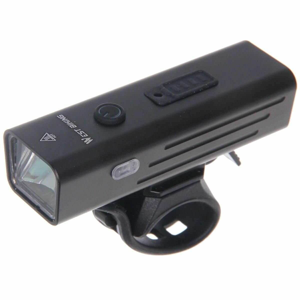 Фонарь велосипедный, передний West Biking YP0701416 Black аккумулятор 1800 mAh, Type-C