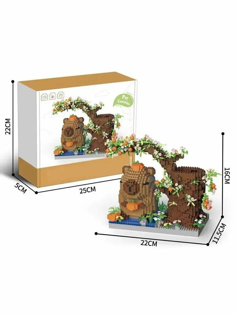 Конструктор 3D Капибара, с подсветкой и подставкой для карандашей — фото 1