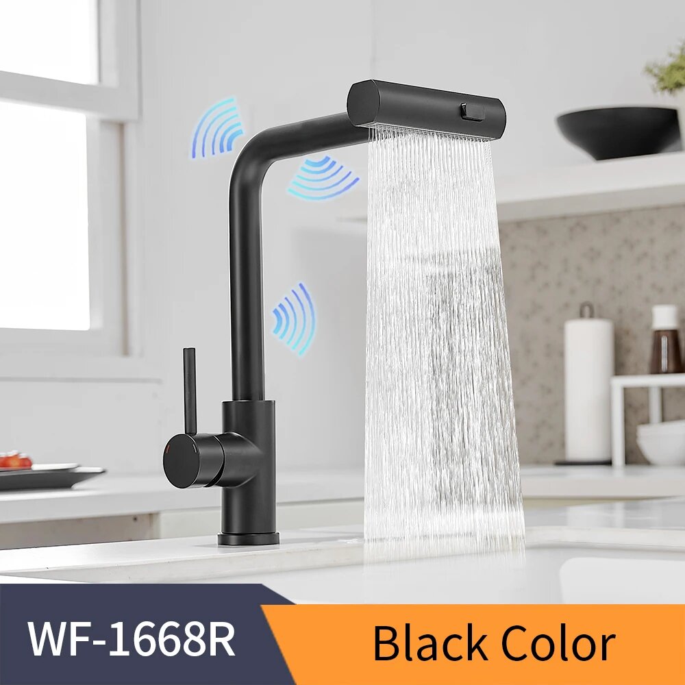 Умные сенсорные кухонные смесители Smart Touch Kitchen Faucets Crane For Sensor Kitchen Water Tap Sink Mixer Rotate Touch Faucet Sensor Water Mixer KH-1005