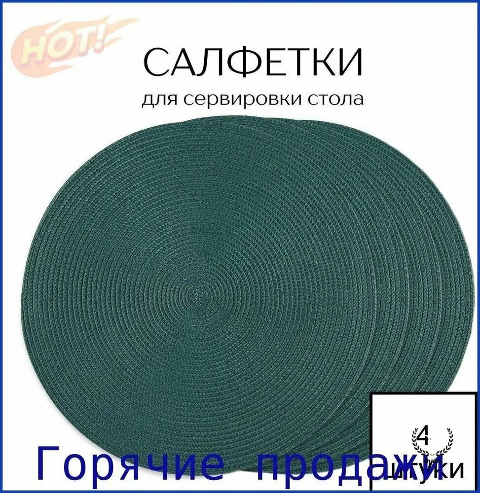 Салфетка сервировочная Полипропилен 38x38см, 4шт.