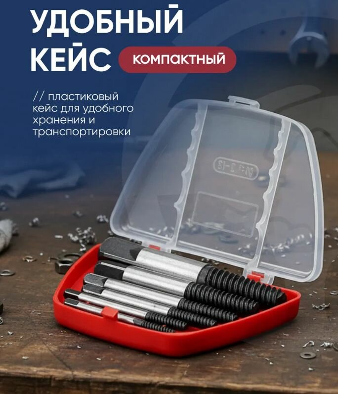 Набор экстракторов для выкручивания сломанных болтов