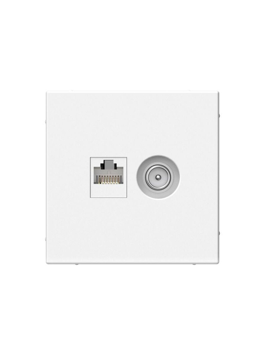 Розетка компьютерная + телевизионная 2-м СП ArtGallery RJ45 кат.5E + TV механизм лотос SE GAL001389
