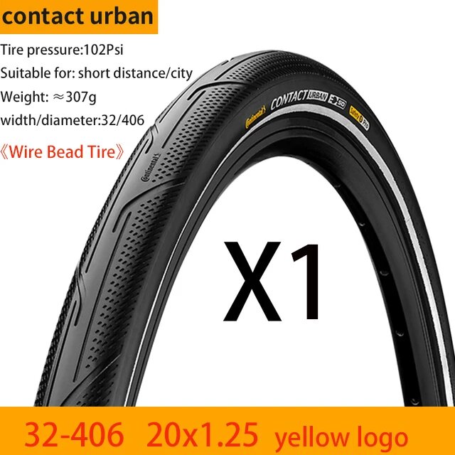 Continental Contact Urban 20x1.25 yellow logo