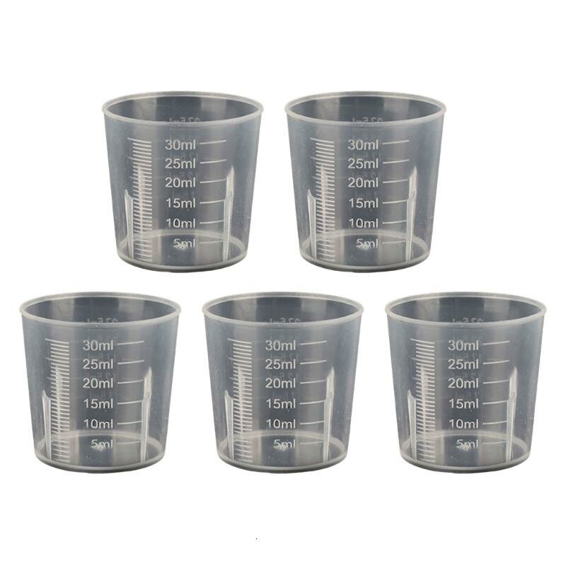 Пластиковые измерительные стаканы, 5 шт, 30 ml