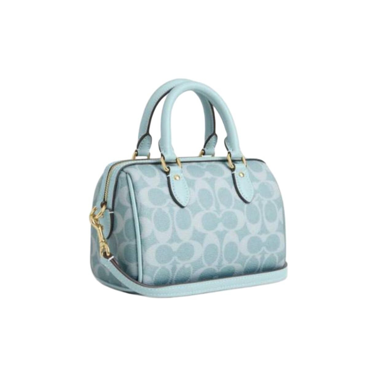 Сумка Coach, фактура тиснение, light blue — фото 1