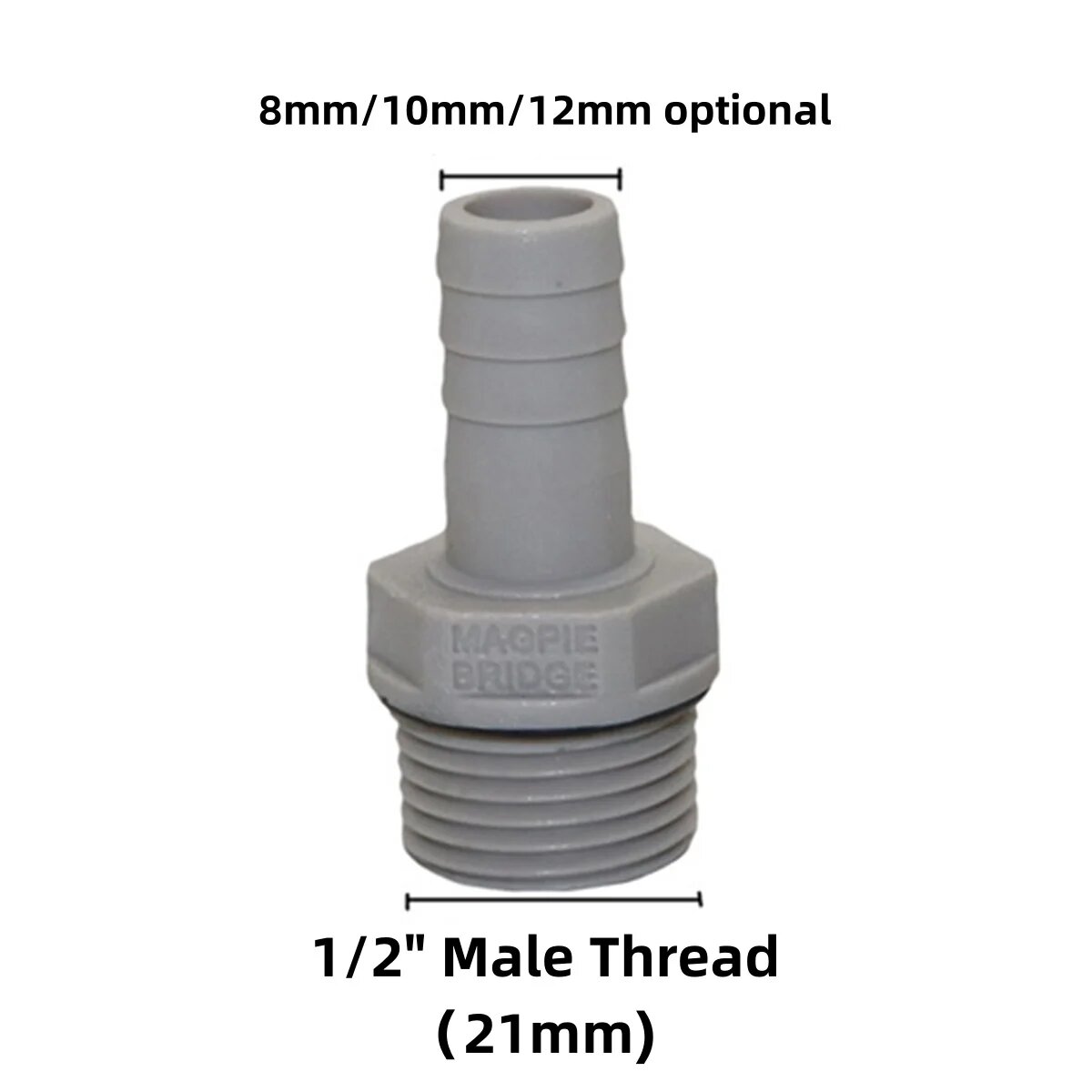 Переходник для шланга 1/2" (21мм), диаметр 10мм